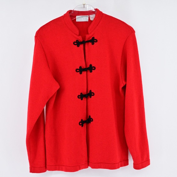 Doncaster | Sweaters | Vintage Boho Doncaster Red Wool Cardigan Jacket ...